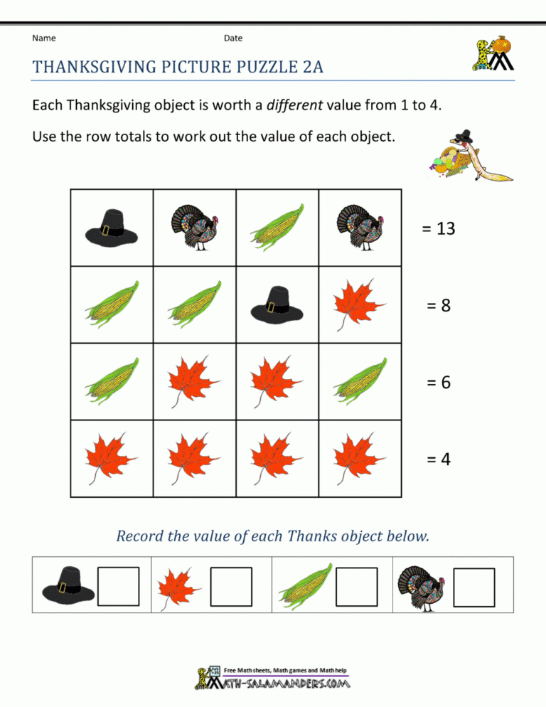 Second Grade Thanksgiving Worksheets – Printable Worksheets