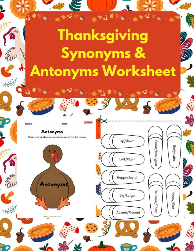 Thanksgiving Synonyms And Antonyms Worksheet – Printable Worksheets